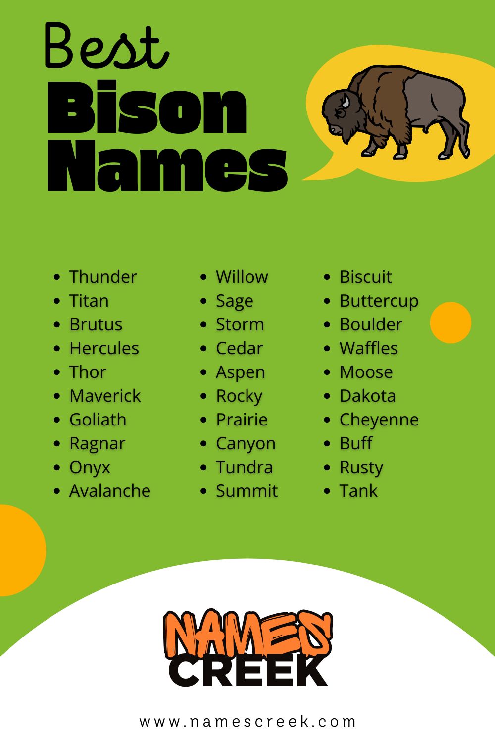 340 Bison Names With Ai Generator